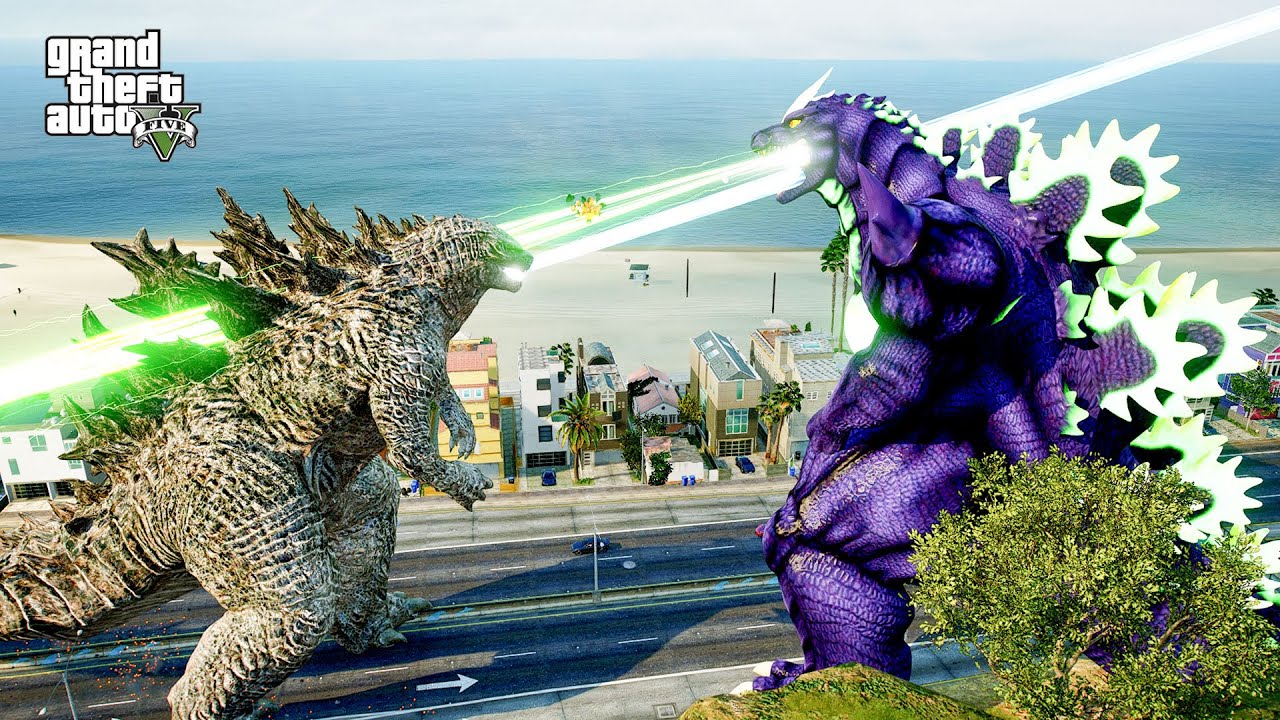 GTA 5 - Godzilla 2021 vs Super Godzilla - YouTube