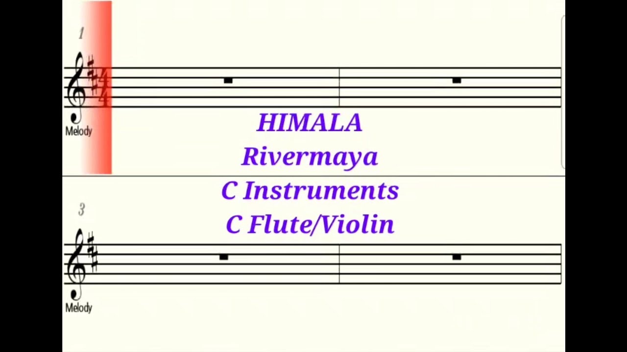 HIMALA - C Instruments Flute/Violin - Play Along Sheet Music Backing ...
