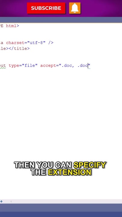 Validate files using file extension in HTML FileUpload control - YouTube