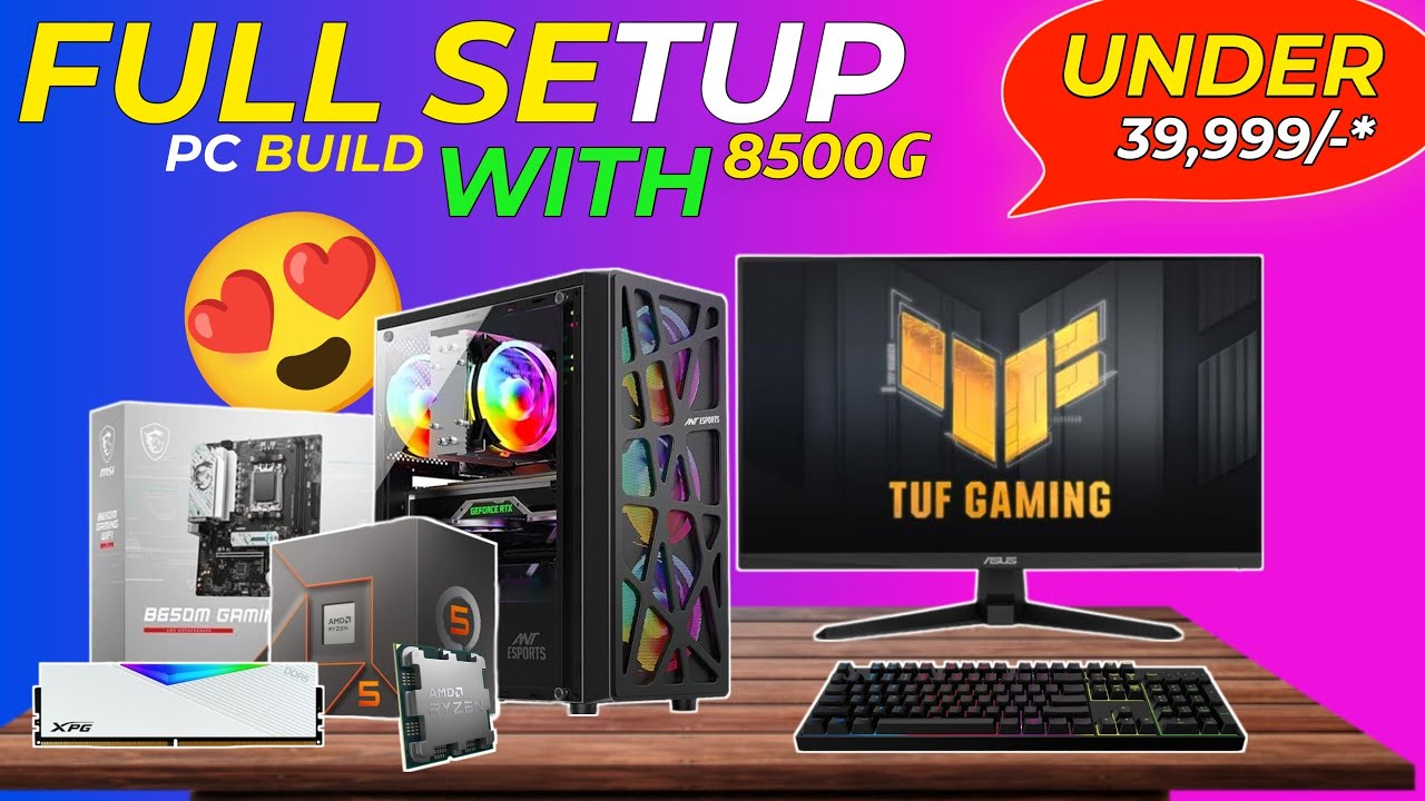 40,000/-BEST FUTURE PROOF Gaming Editing Pc Build With 8500G With Monitor 🔥 - YouTube