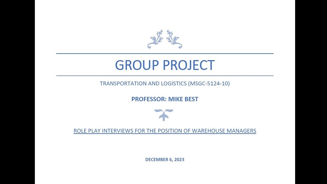 Logistics Group 1 Project (MSGC-5124-10) 2023 - YouTube