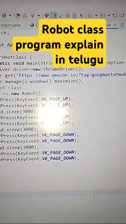 Robot class explain in telugu - YouTube