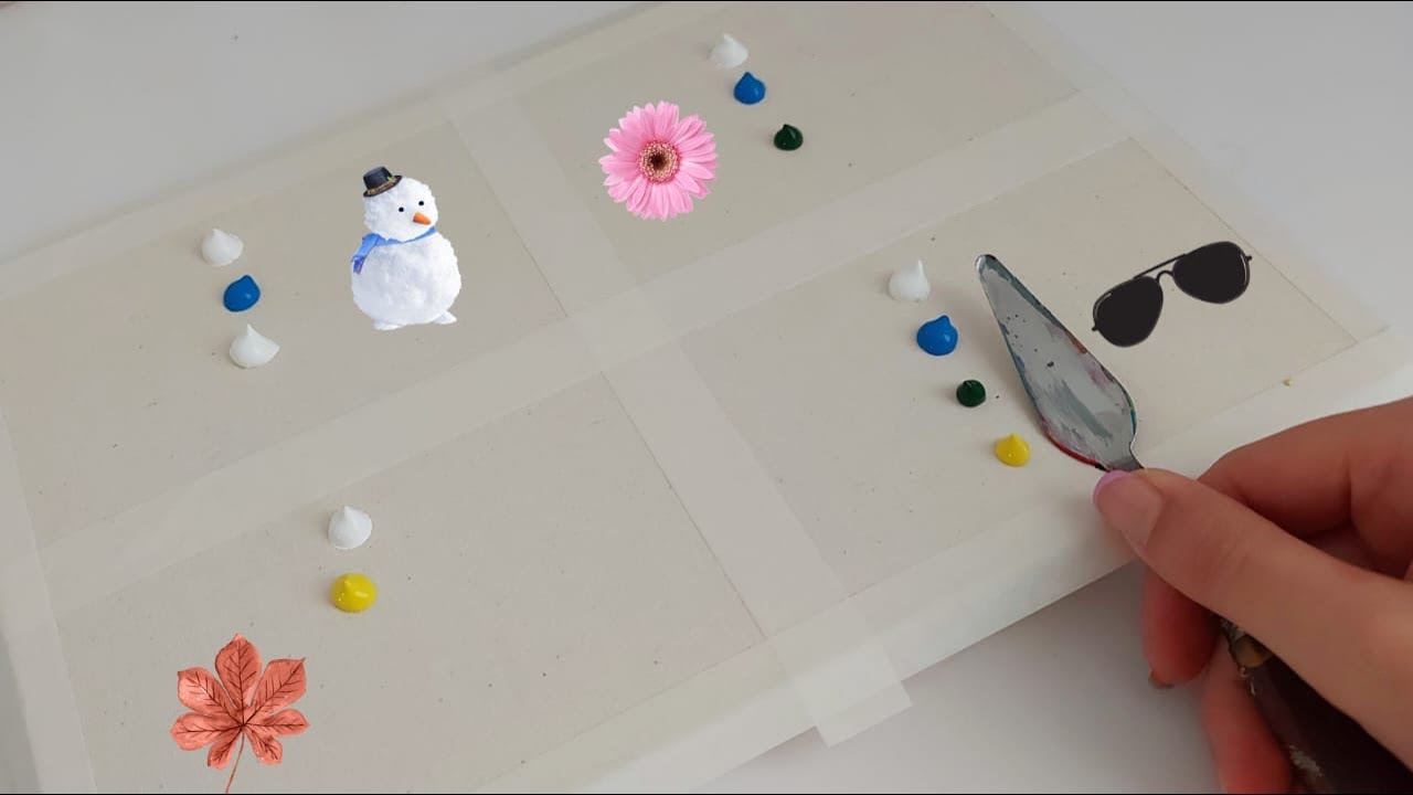 Easy 4 Seasons Painting- Acrylic Painting for Beginners - YouTube