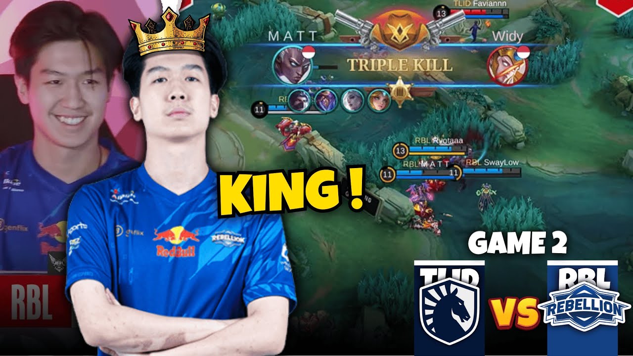 KING MATT MENGAMUK! TRIPLE KILL FROM KING MATT! RBL VS TLID GAME 2 MPL ...
