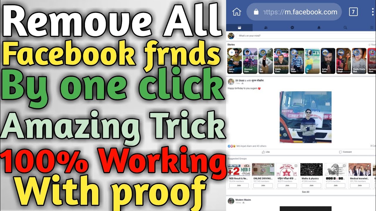 How To Unfriend All Facebook friends in one click - Delete all Facebook ...