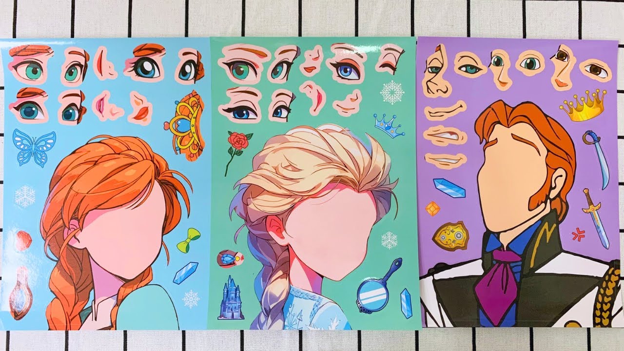 [paperdiy]Satisfying Sticker Makeup with Disney Frozen Elsa,Anna,Olaf ...