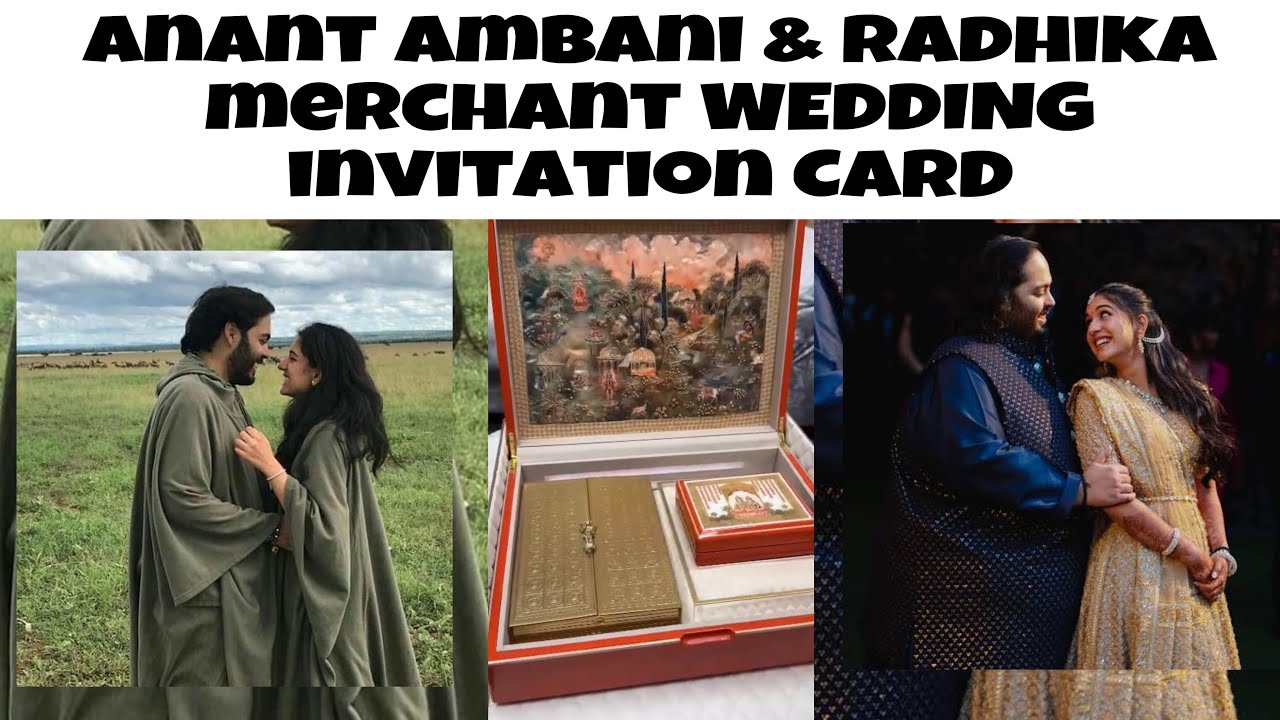 ANANT AMBANI & RADHIKA MERCHANT wedding invitation card is a ...