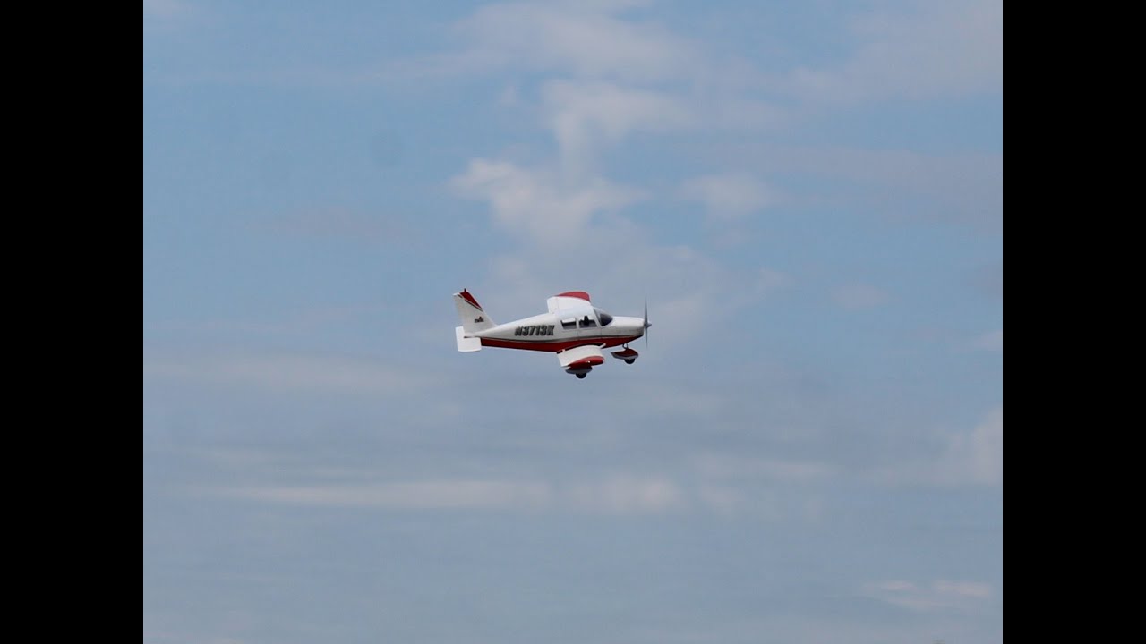Eflite 1 3 m Piper Cherokee on a hot, and breezy day - YouTube