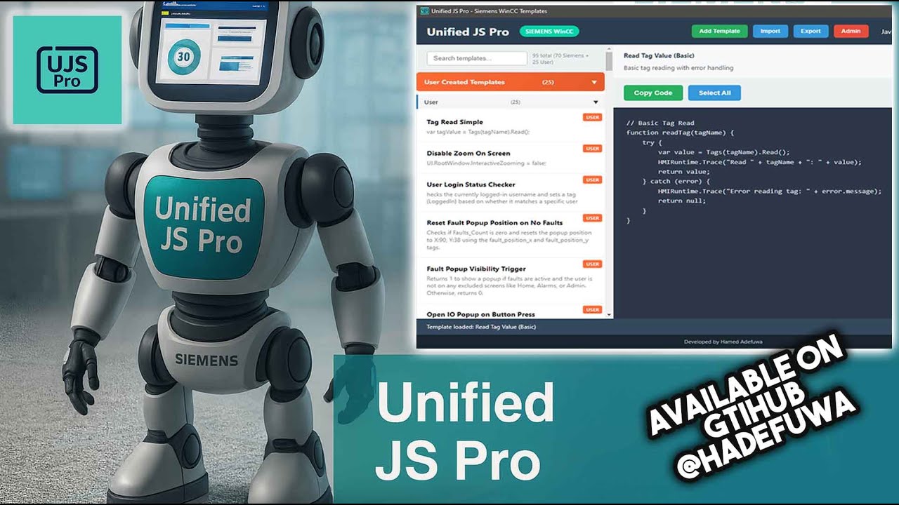 Open Source WinCC Unified Javascript Pro App - YouTube