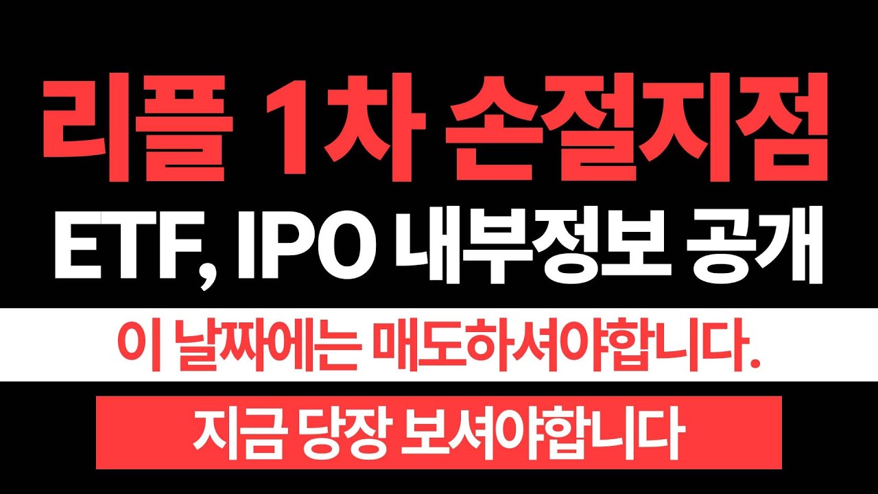 리플 리플의 내부 비밀 자료 입수 1차 손절지점 공개하겠습니다 리플 리플전망 리플코인 리플가격 Youtube