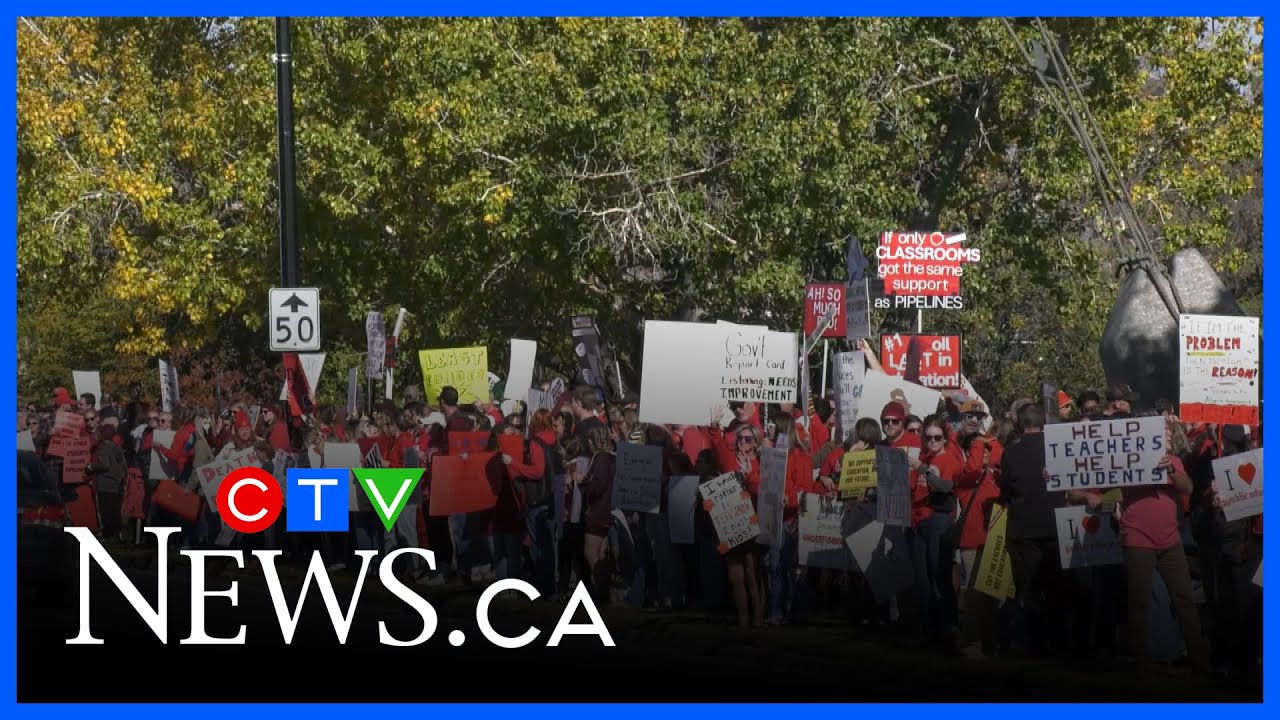 Rallying in support of public education - YouTube