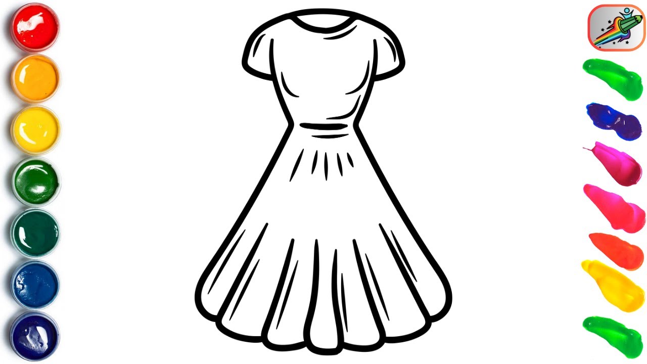 How To Draw A Dress | Dress Drawing Step by Step - YouTube