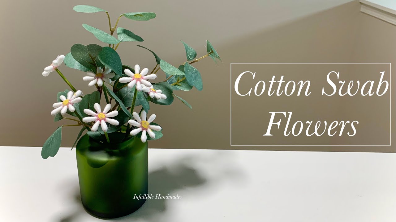 Flower Making With Earbuds | Cotton Swab Flowers | Earbuds Craft Ideas ...