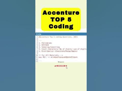#Accenture Top 5 coding questions & answers - YouTube