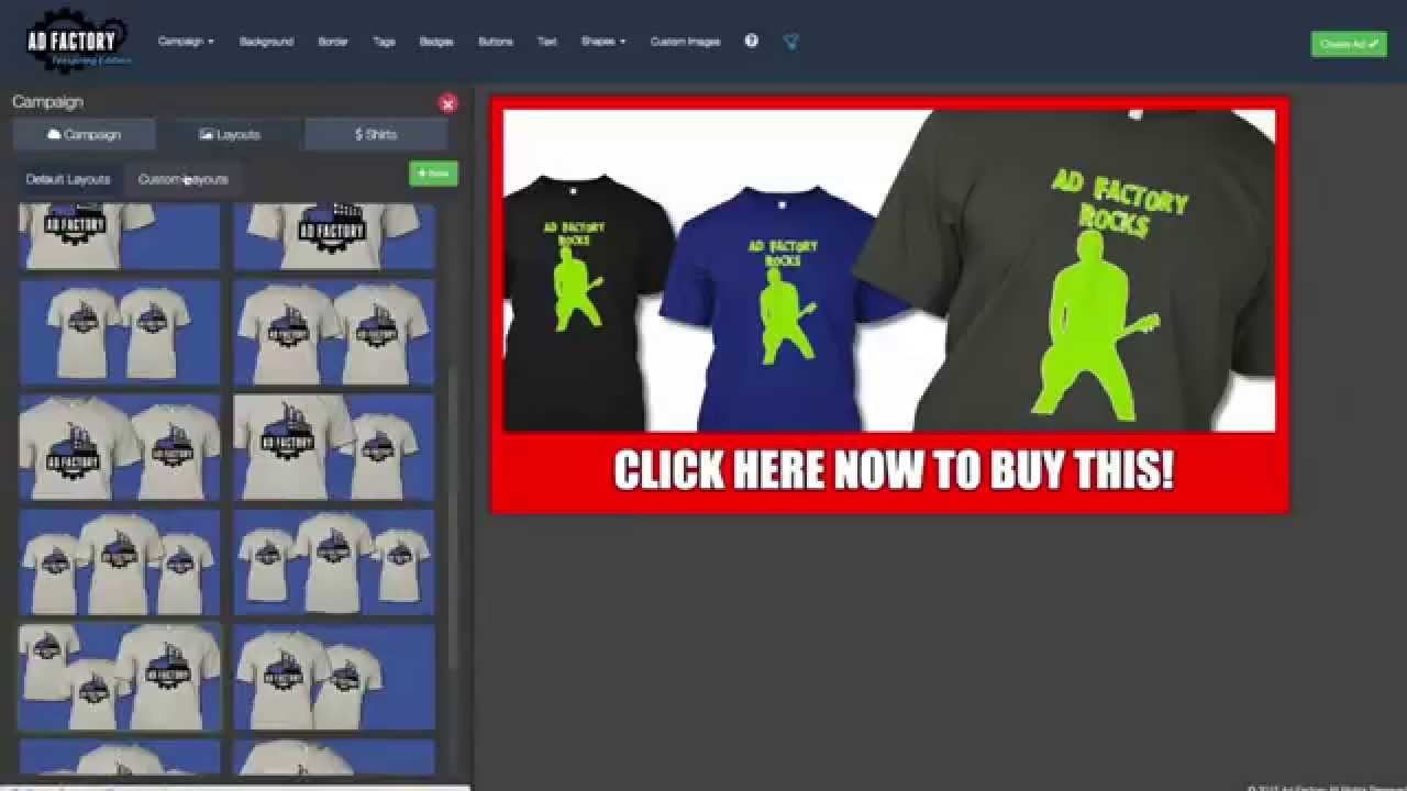 How To Use Templates In Ad Factory For Teespring Advertising - YouTube