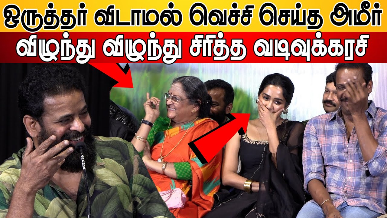 வடிவுக்கரசி 🤣 டேய் வேனா டா அமீர் ! Ameer Ultimate Comedy Speech at Thiru Manickam Movie Press ...