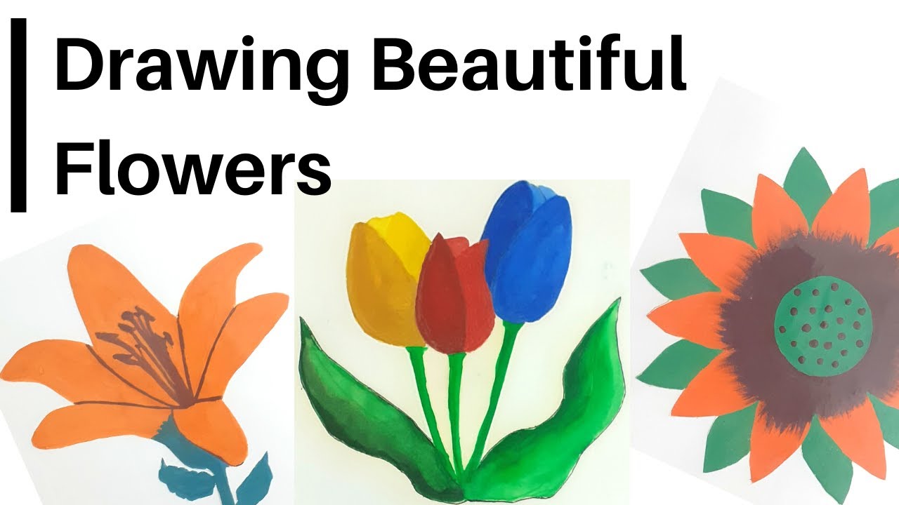 Drawing Beautiful Flowers | Color Project File - YouTube