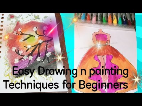 Easy painting n Drawing Hack for beginners// oil Pastels// DOMS Brush ...