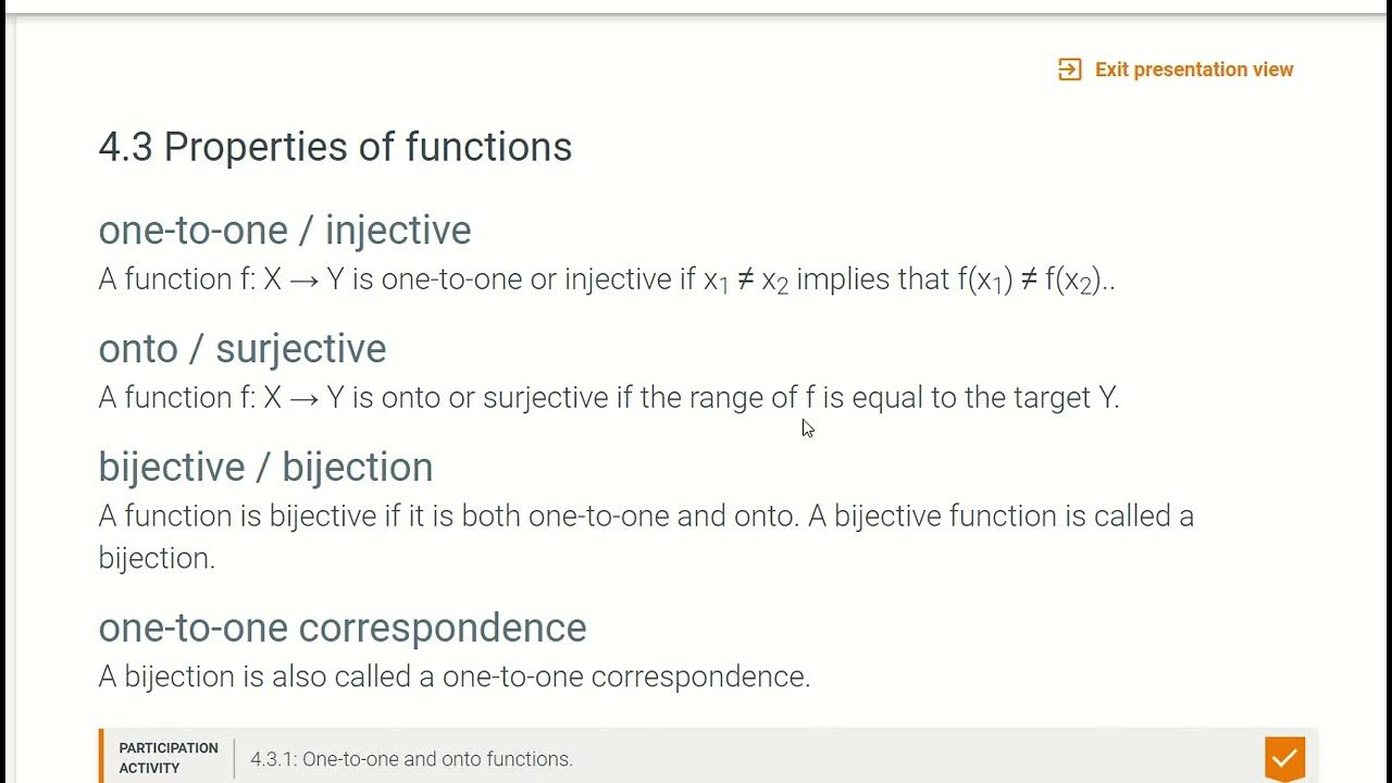 Functions 2: Properties (one-to-one, onto, bijective) - YouTube