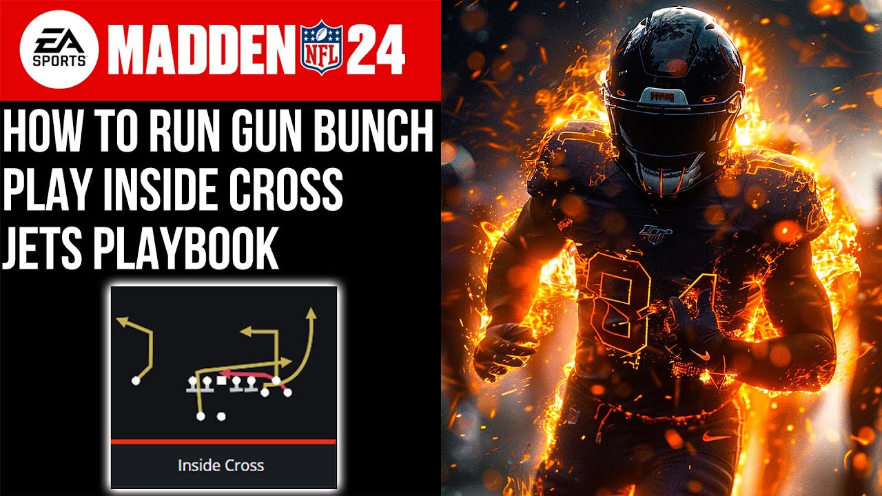 MADDEN 24 HOW TO RUN GUN BUNCH PLAY INSIDE CROSS JETS PLAYBOOK - YouTube
