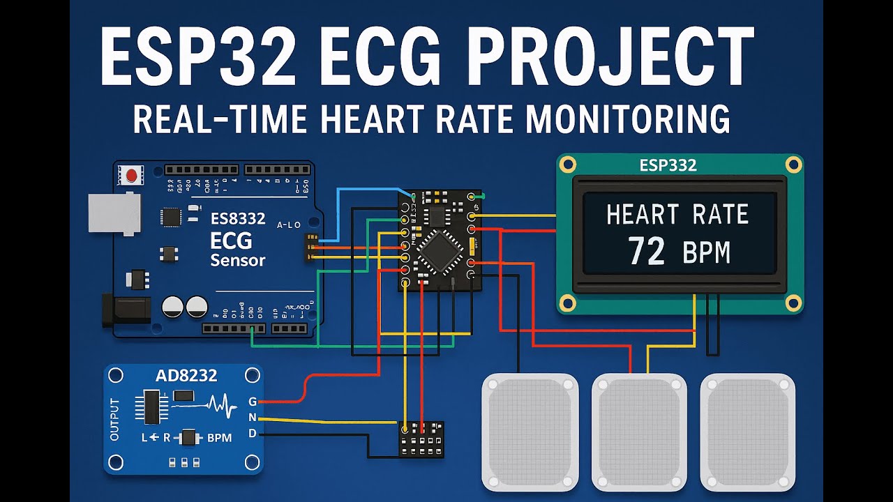 Real Heart Rate Monitoring using AD8232 & OLED | Biomedical Signal ...