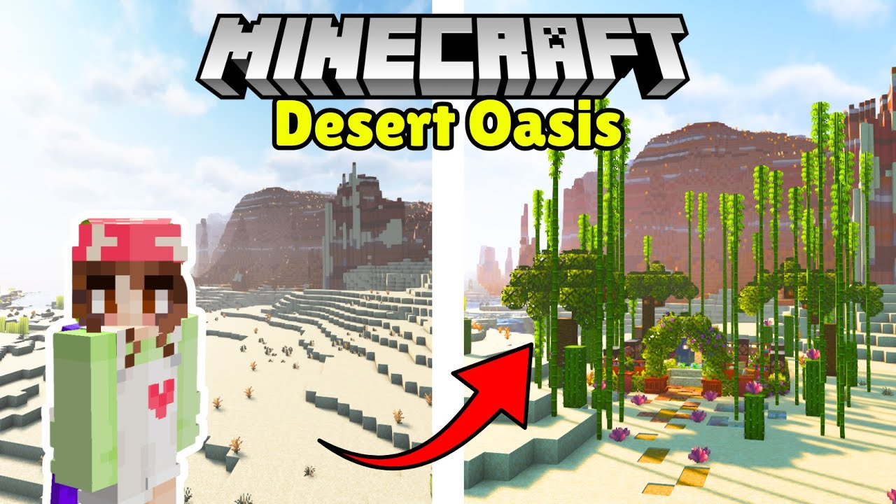 How to Turn a Simple Build into a Desert Oasis | Minecraft Filler ...