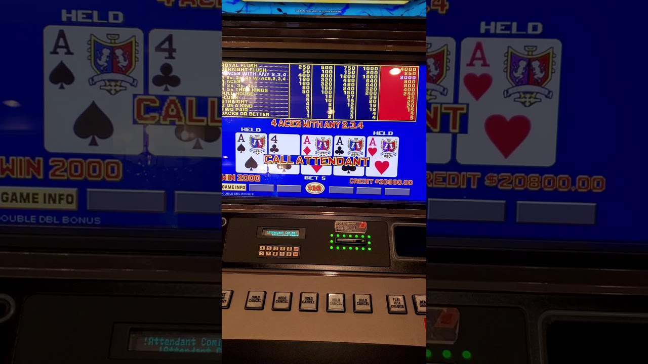 Nice $20k jackpot double double bonus video poker 4 aces with kicker ...