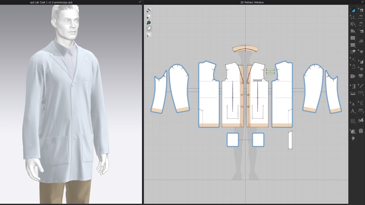 Drafting Lab Coat 1, Marvelous Designer, Clo - YouTube