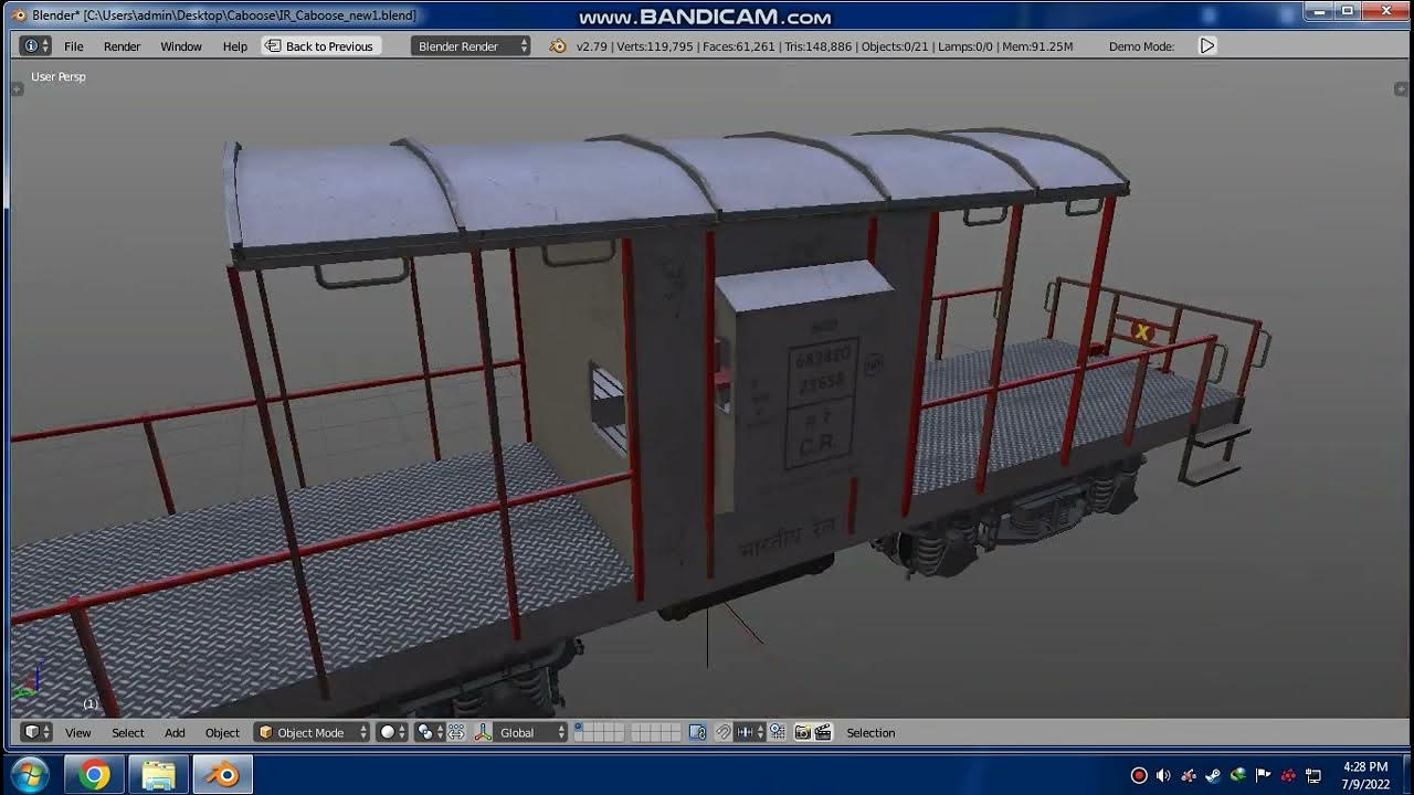 Caboose blender 3d model for msts train simulatore free download - YouTube
