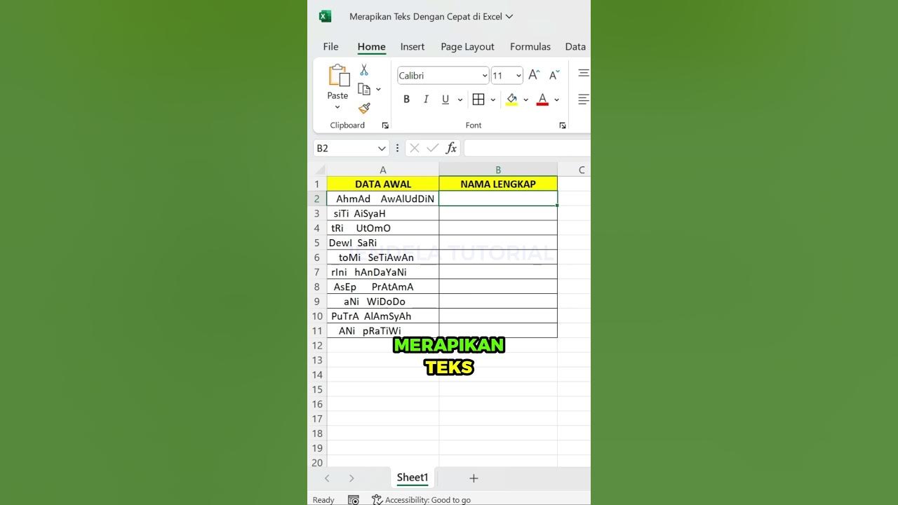 MERAPIKAN TEKS DI EXCEL‼️ #belajarexcel #exceltips #excelhacks #tutorialexcel #excel #microsoft ...