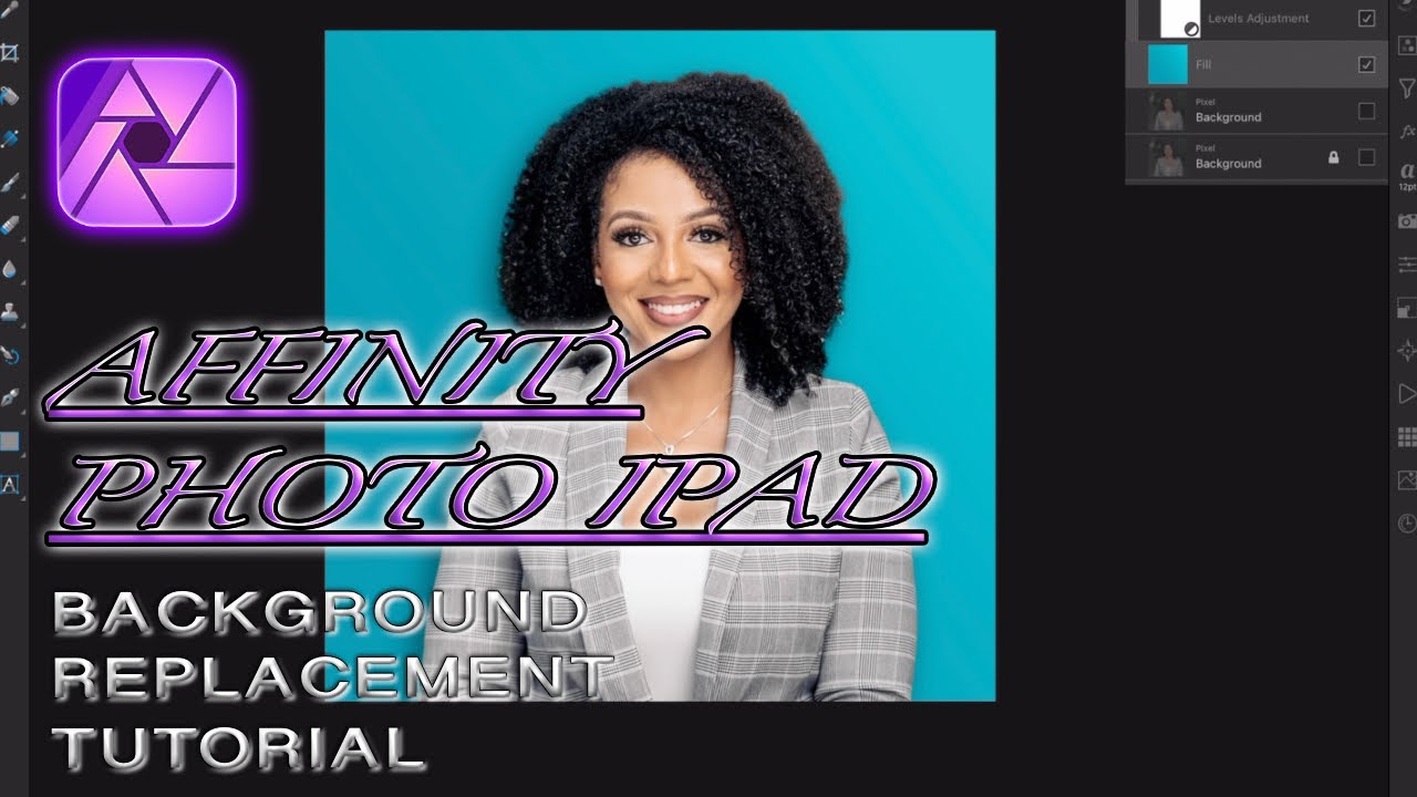 AFFINITY PHOTO IPAD TUTORIAL | BACKGROUND REPLACEMENT - YouTube