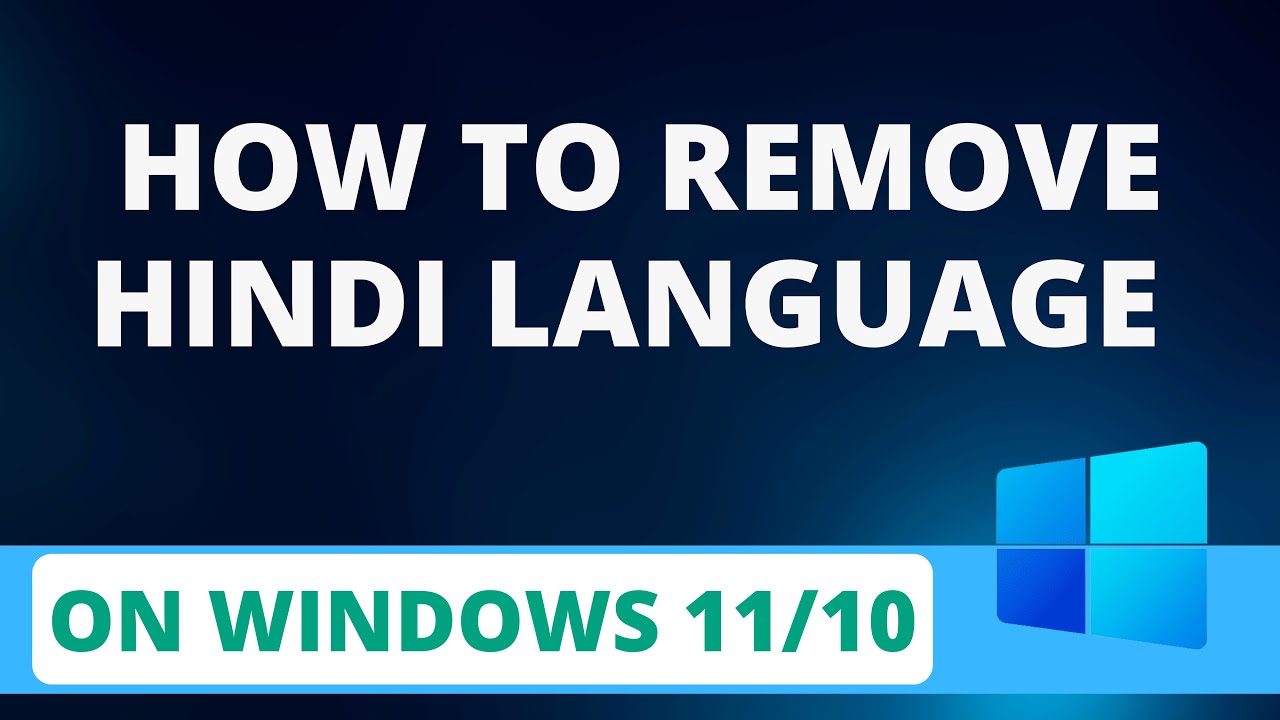 how to remove Hindi language from windows 10/11 - YouTube