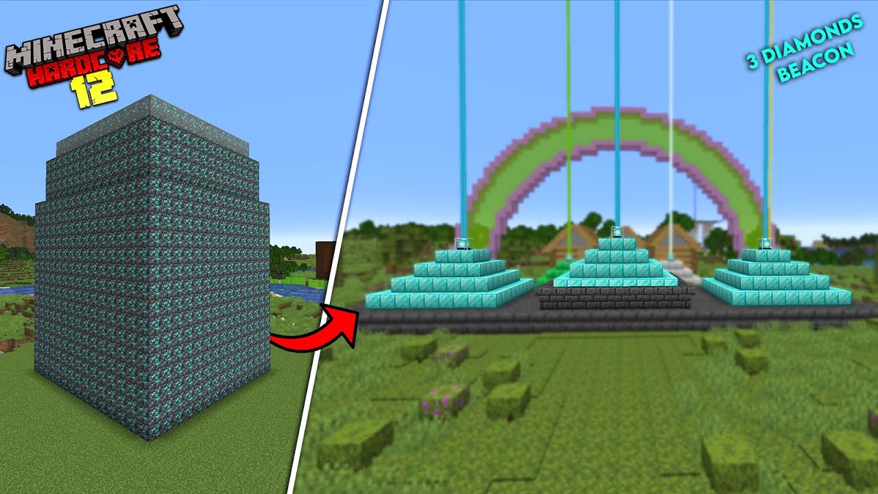 I Made 3 Full DIAMOND BEACONS In Minecraft Hardcore #12 - YouTube