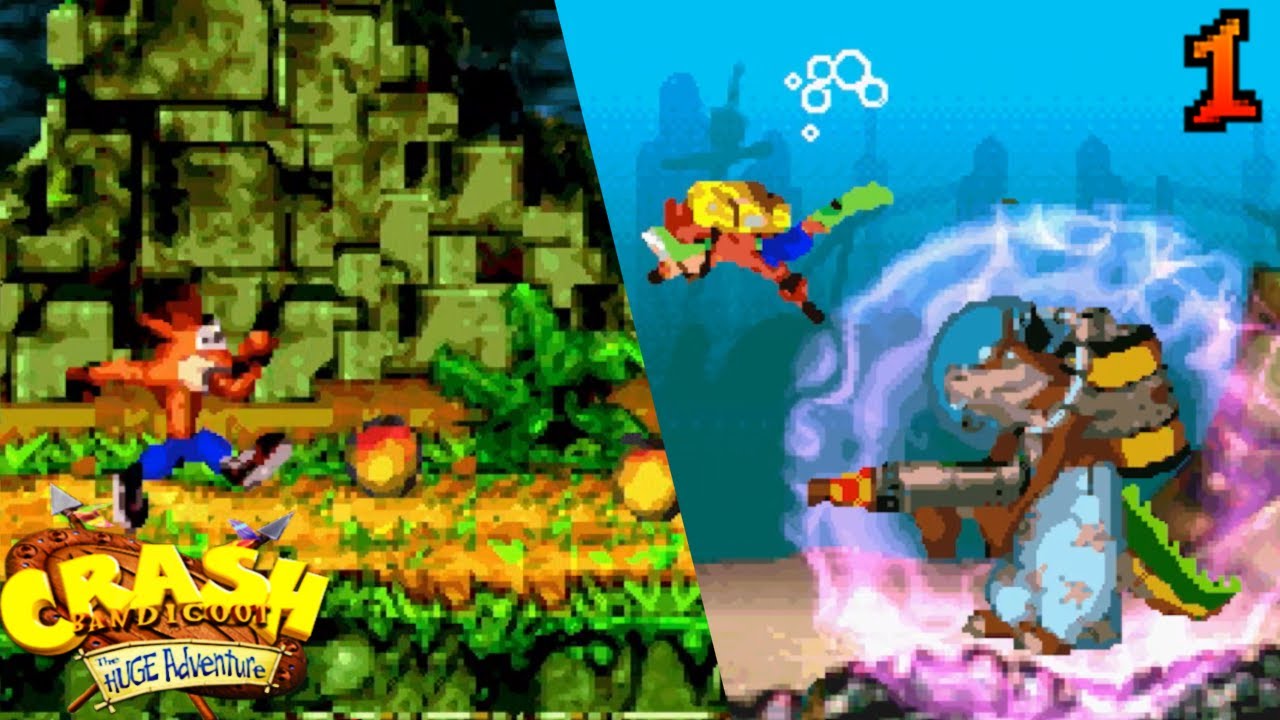 2D CRASH = STRESS [Crash Bandicoot: The Huge Adventure] #1 - YouTube