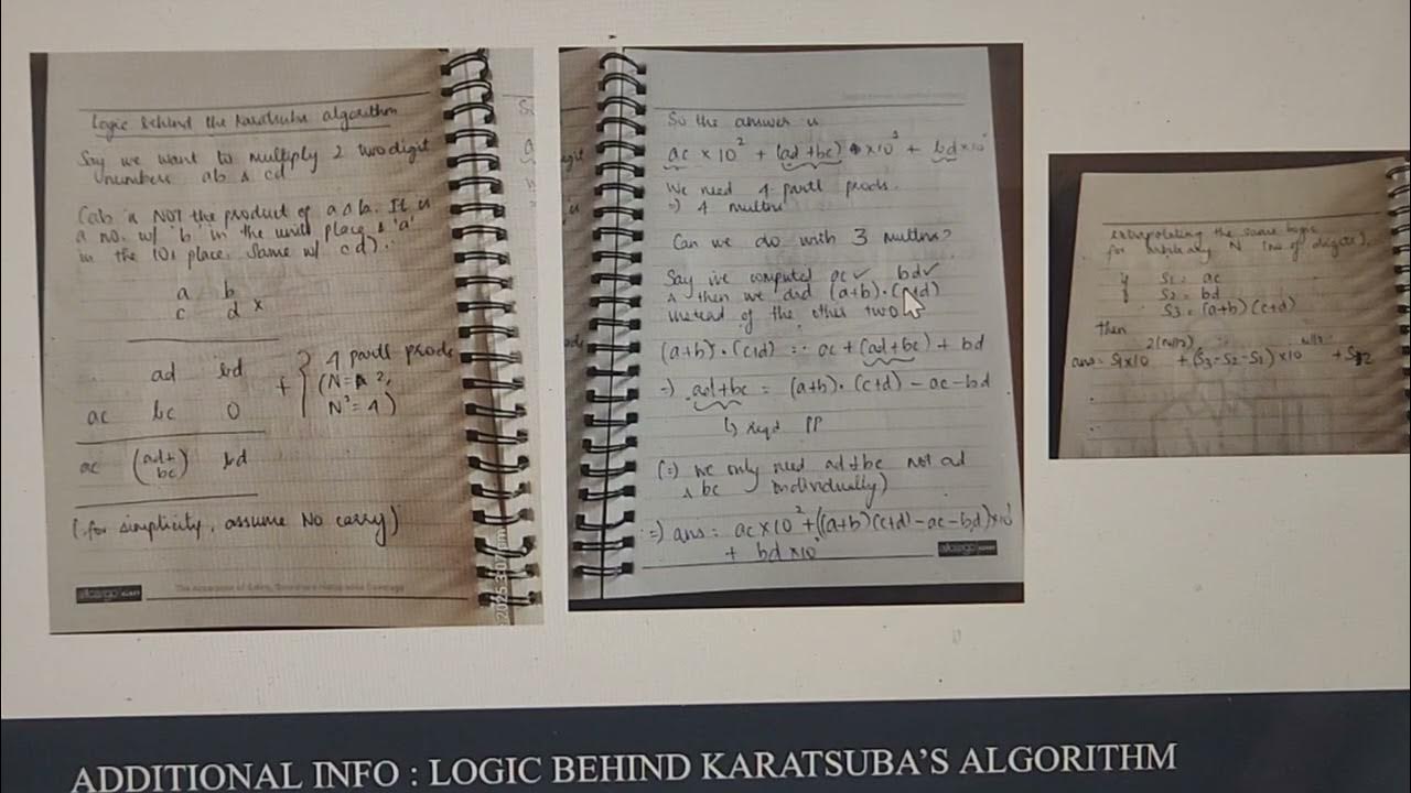 DAA • D&C • Karatsuba's Algorithm for Integer Multiplication - YouTube