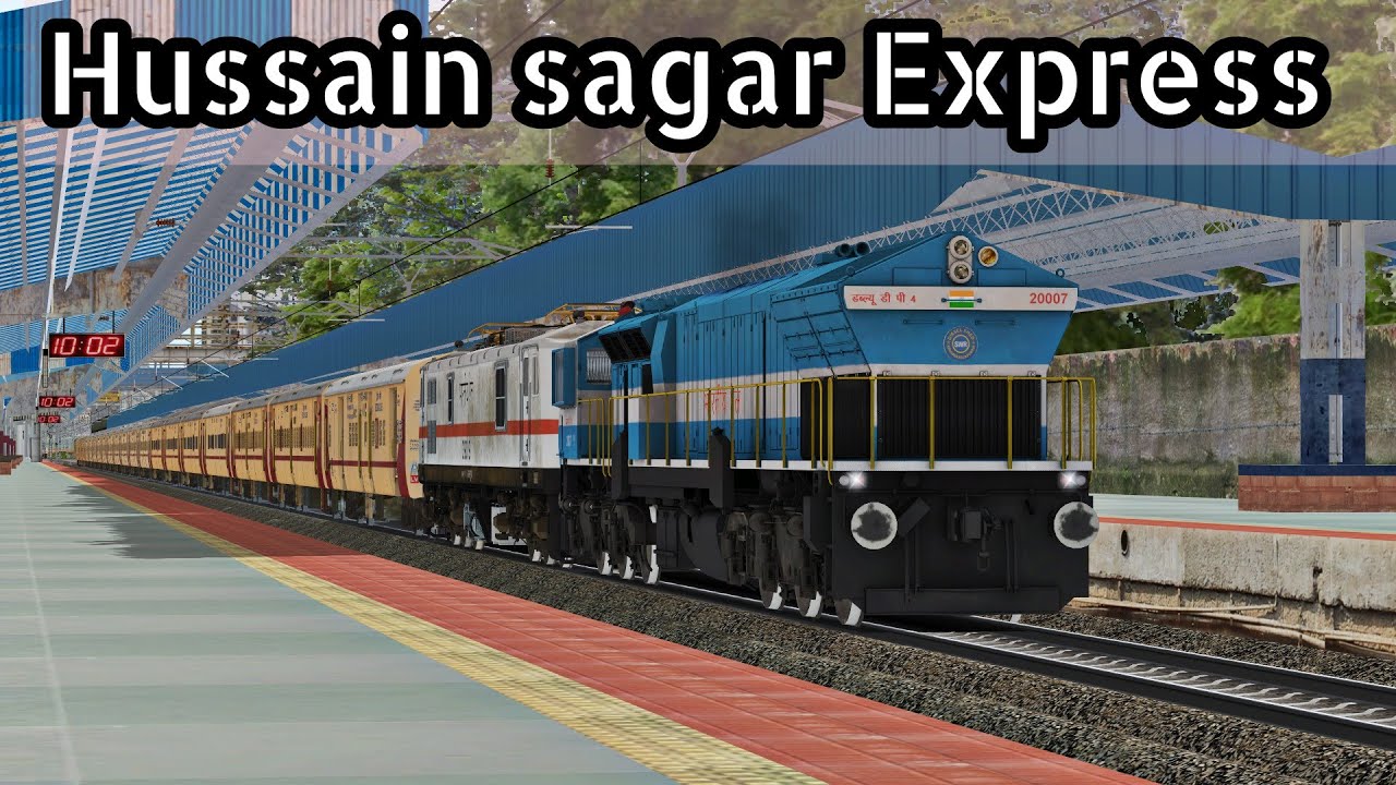 Hussain Sagar Sf Exp | Loco Fail | Rescued By Kjm wdp4 | Khandesh Route ...