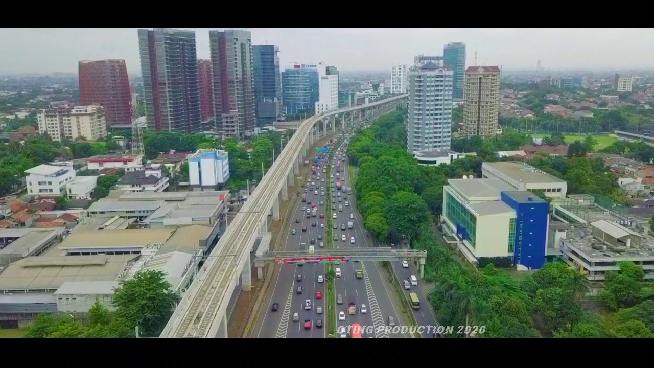 Aerial footage on cilandak south jakarta sky - YouTube