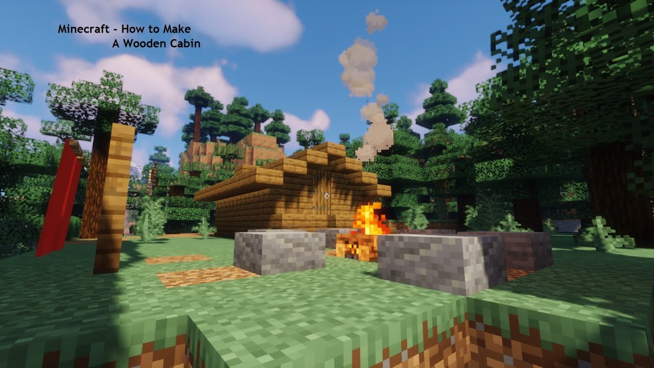 Minecraft- How to make a woodland cabin - YouTube