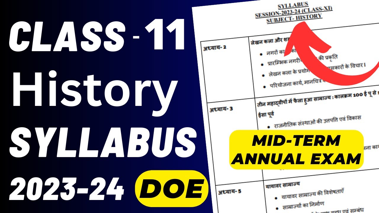History Syllabus Class-11 2023-2024 | history\इतिहास syllabus class ...