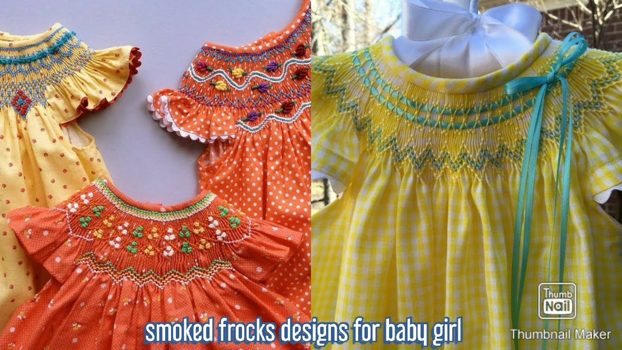 Baby girl smoked frocks designs - YouTube