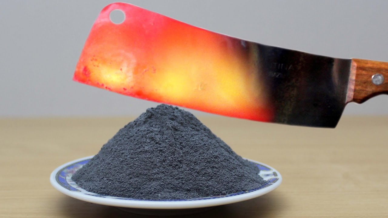 EXPERIMENT Glowing 1000 degree MEAT CHOPPER vs GUNPOWDER (100 Grams ...
