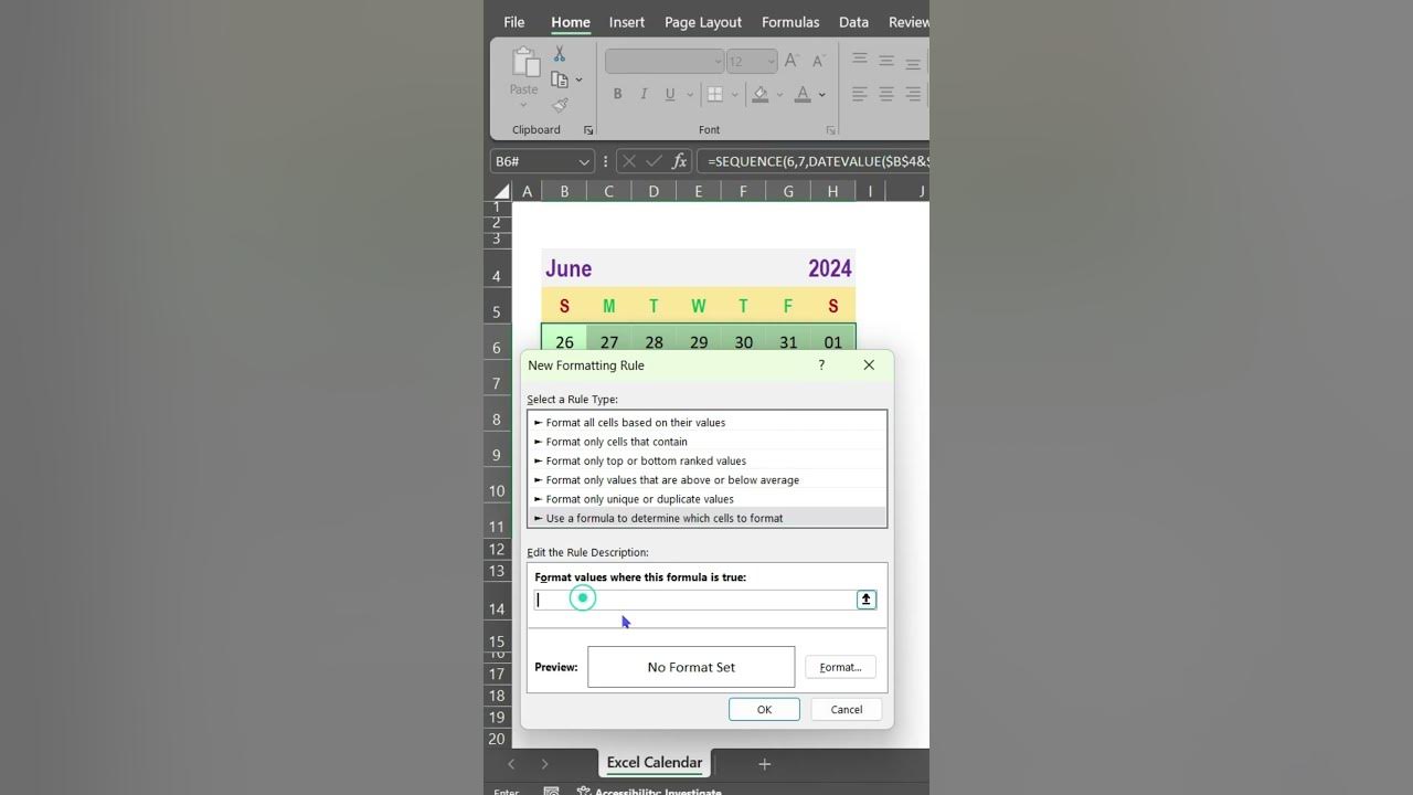 Create Dynamic and interactive Calendar in Excel #exceltips #exceltutorial #excel - YouTube