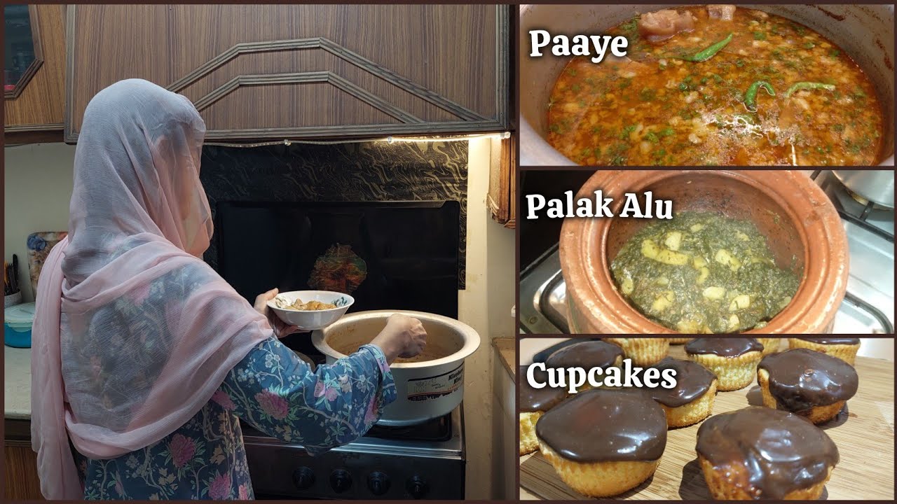Weekend Vlog | Pakistani Cooking Vlog | Lahori Paaye | Alu Palak ...