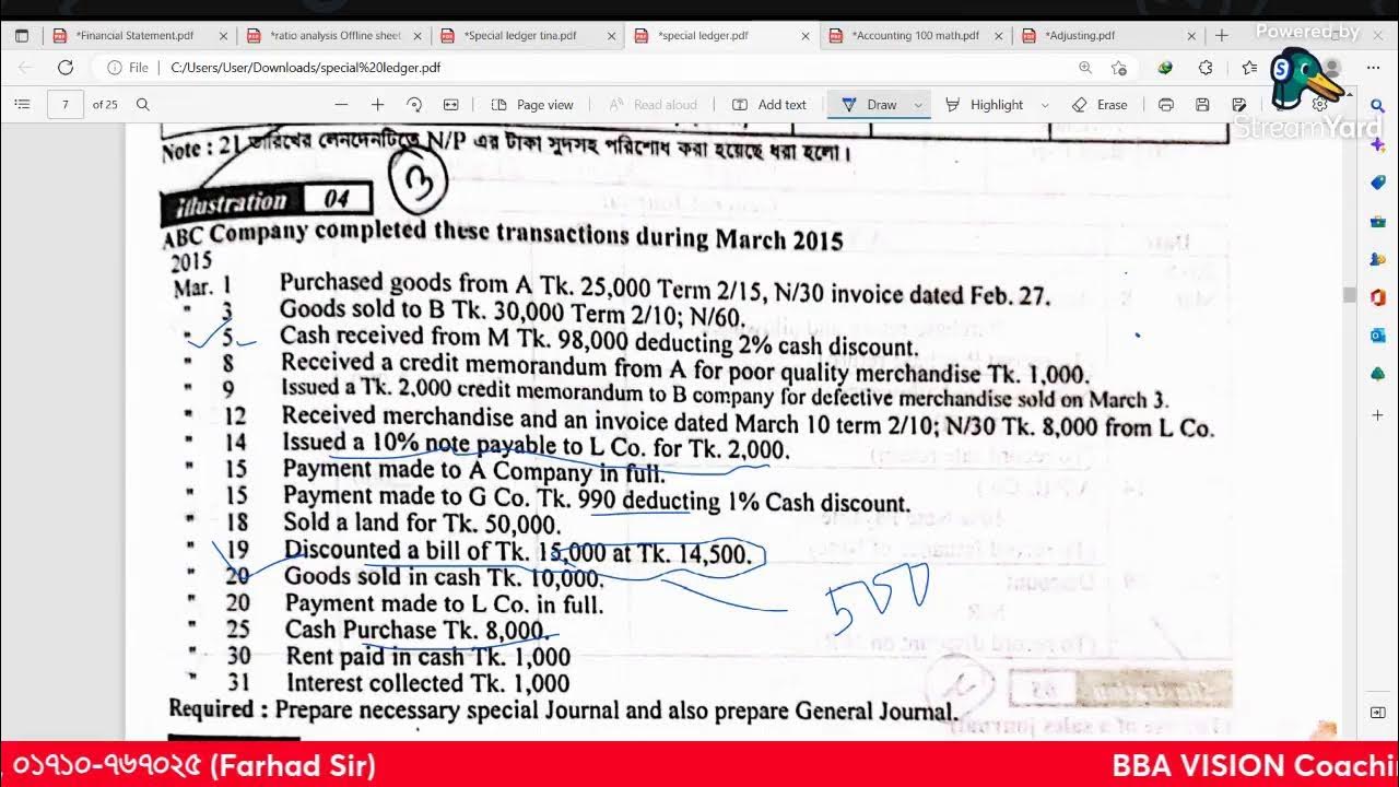 Accounting || 1st Year || Exam Special Class -02 || Tanvir Sir || BBA VISION - YouTube
