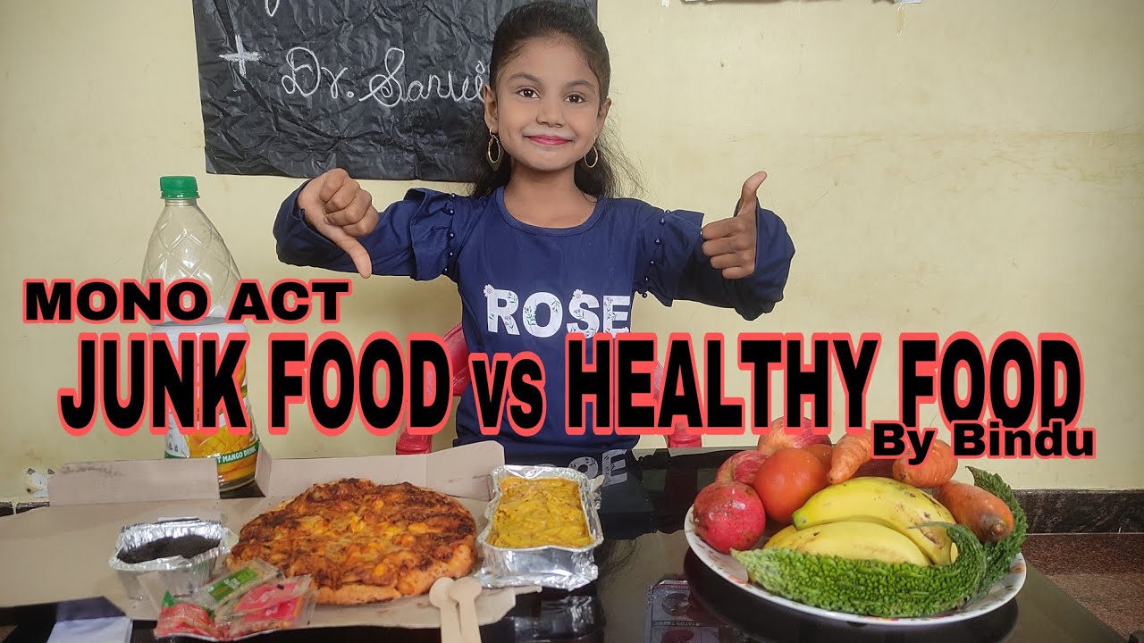Mono act on Healthy food vs Junk Food | Mono act | Acting by Bindu # ...