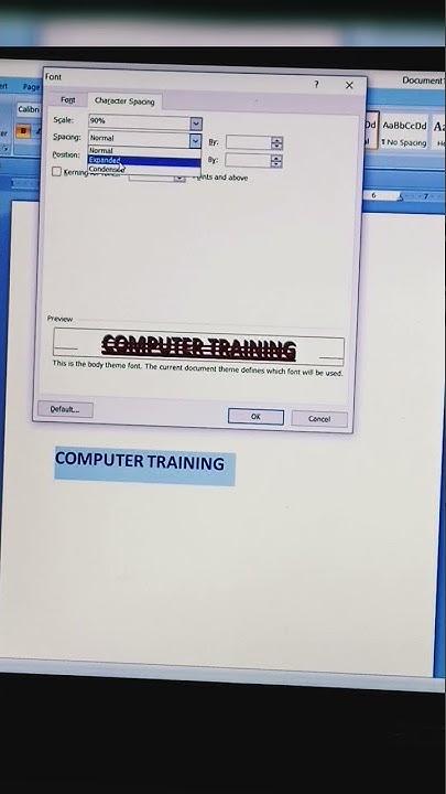 MS Word | How to Apply Character Spacing and Font Formatting - YouTube