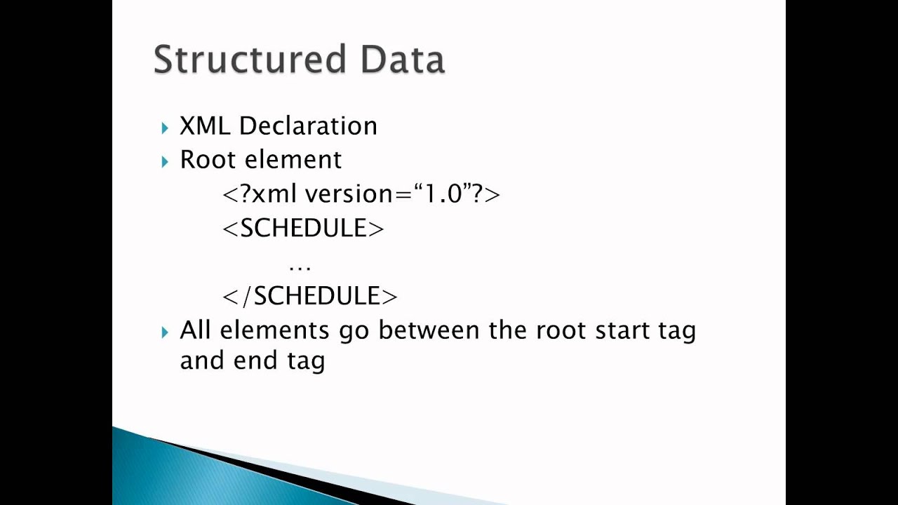 XML Data Structure YouTube XML Data Structure YouTube