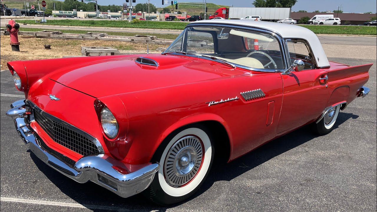 1957 ford T bird thunderbird convertible 312 V8 AUTO PS clean !!! - YouTube