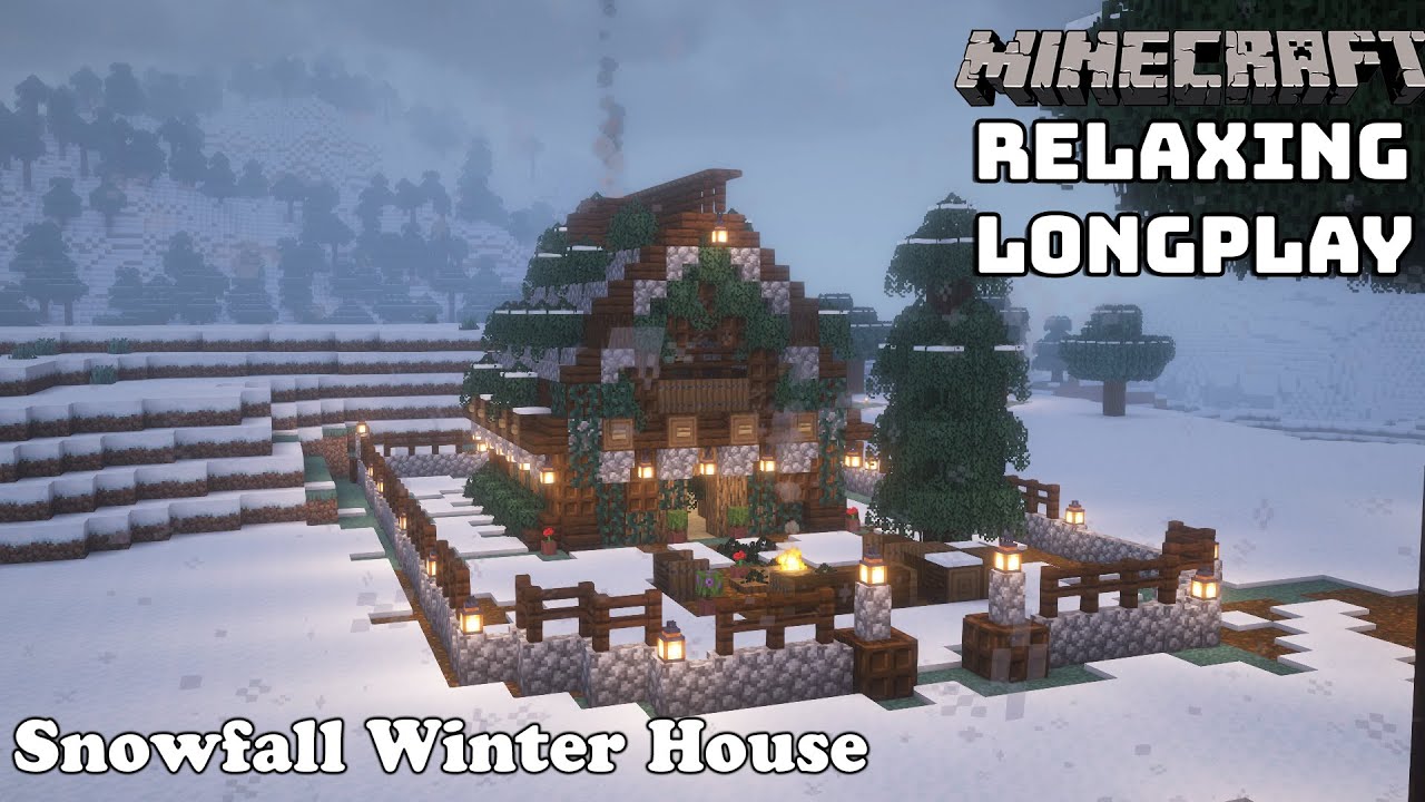 Minecraft Relaxing Longplay - Snow Mountains - Cozy Cottage Winter ...