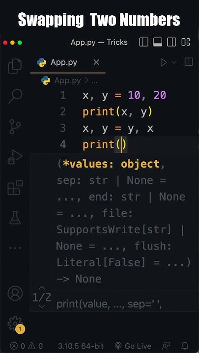 🔴 Swapping Two Numbers In Python Youtube 